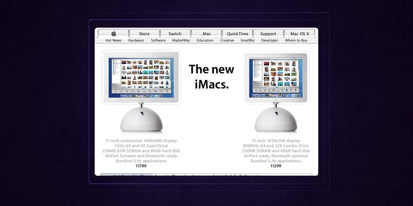 The Evolution Of Apple’s Website - Huemor